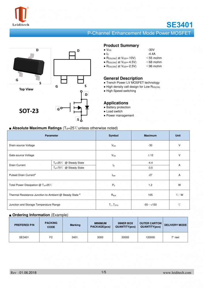 SE3401 datasheet page 1
