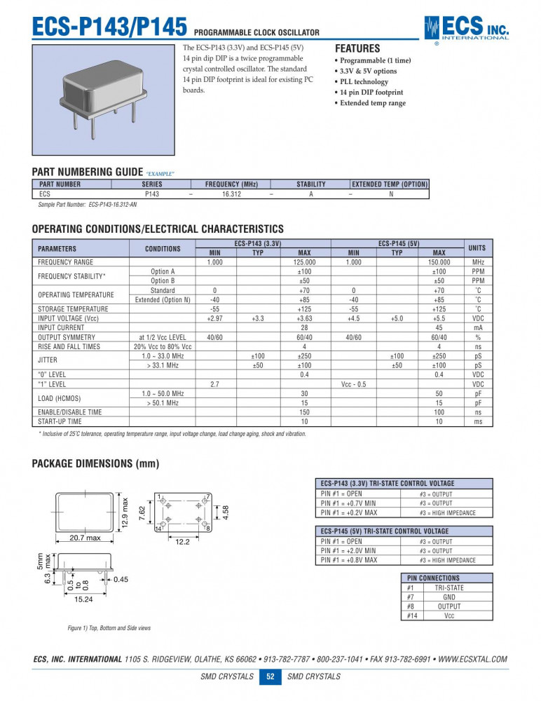 ECS-P145 technical datasheet preview