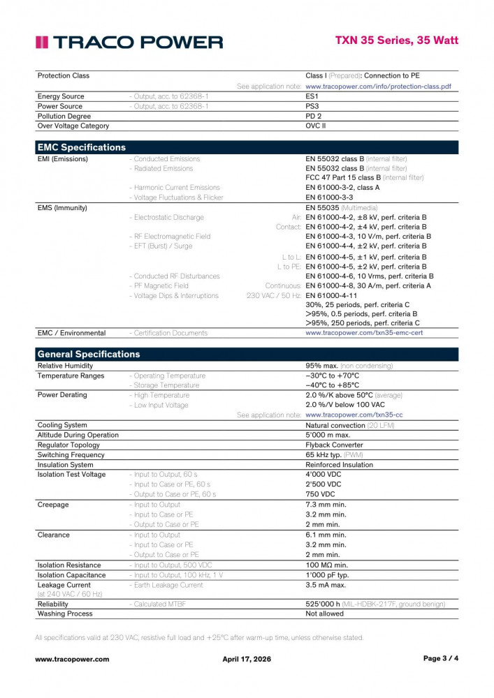 TXN 35 series technical document image 3