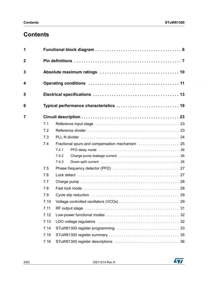 STUW81300TR datasheet page 2