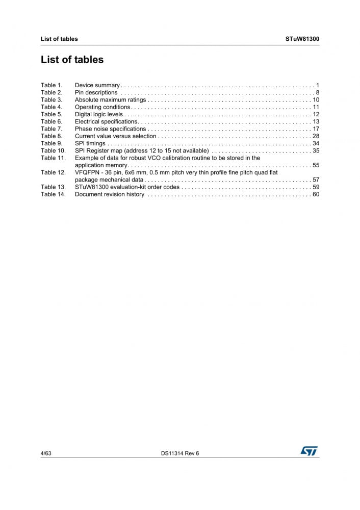 STUW81300TR datasheet page 4
