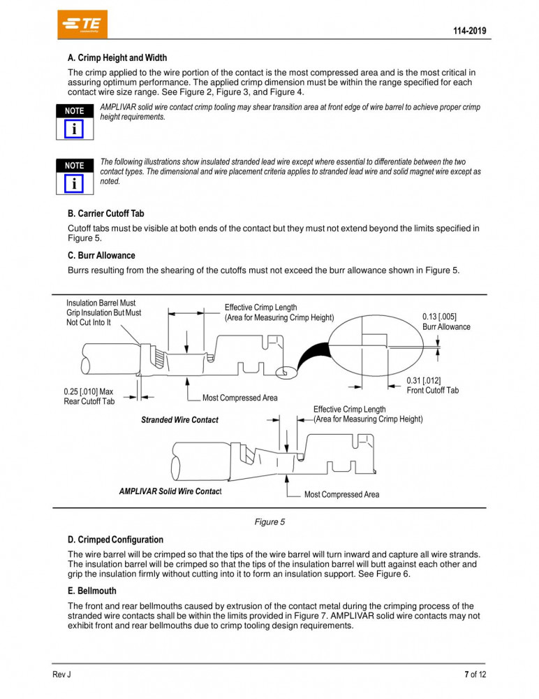 TE Connectivity application specification page 7