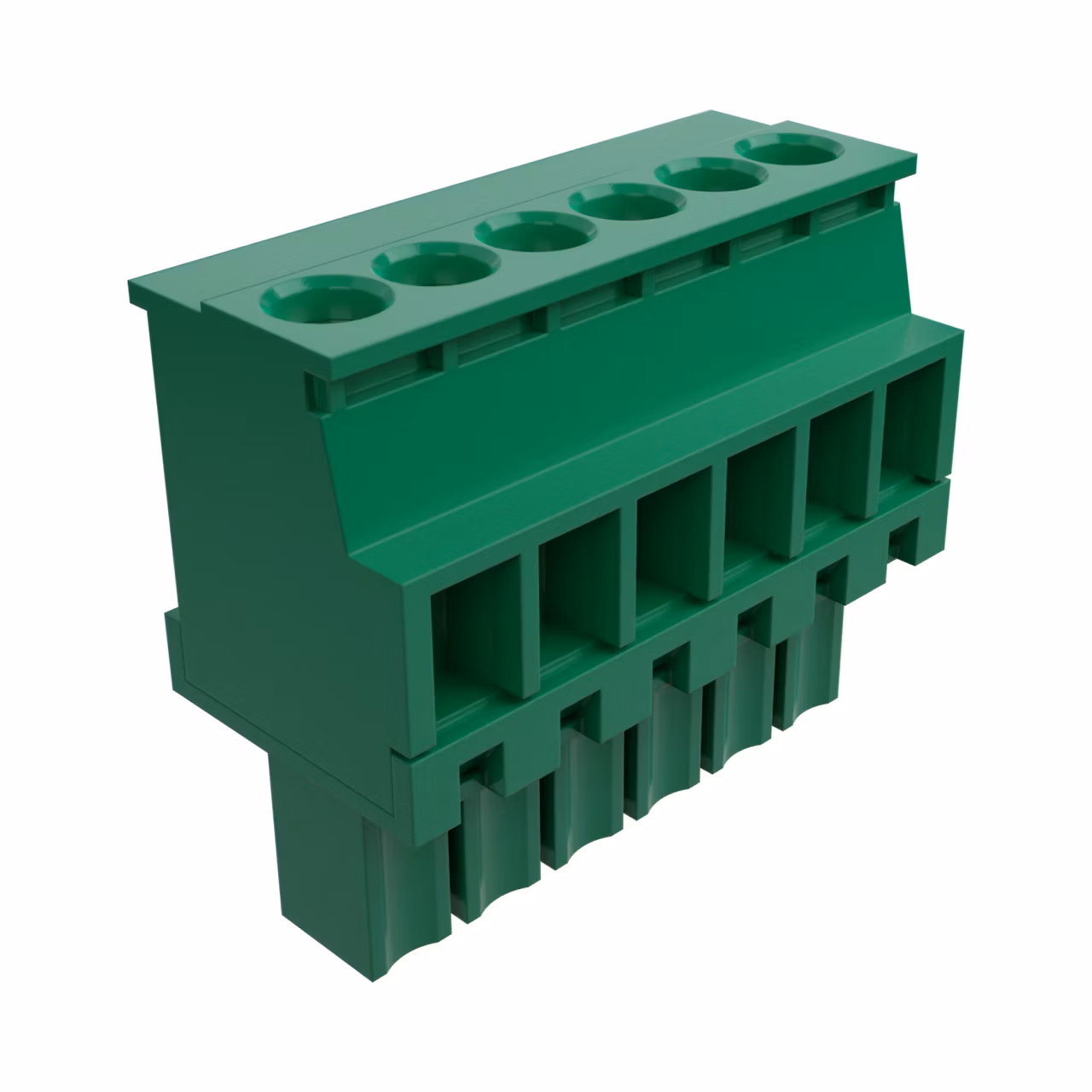 3.50mm Pitch Eurostyle Vertical Plug, Rear Wire Entry, Green Housing, 6 Circuits for sale