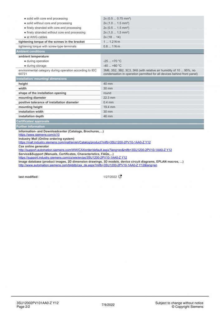 SIEMENS A6X30143856 datasheet page 2