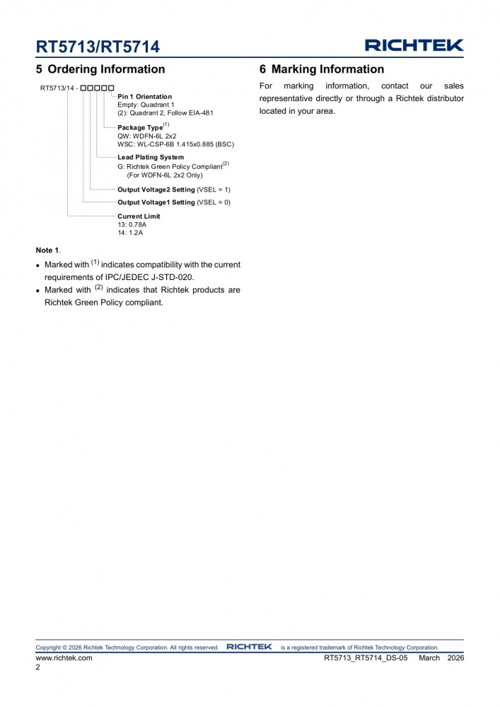 RT5713 RT5714 datasheet page 2