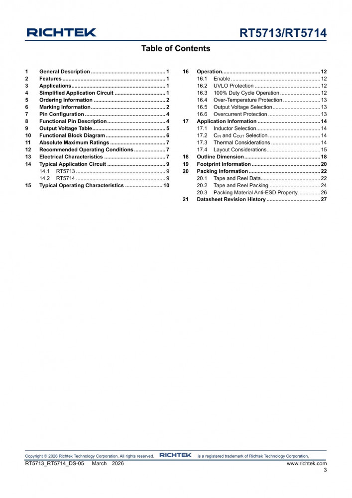 RT5713 RT5714 datasheet page 3