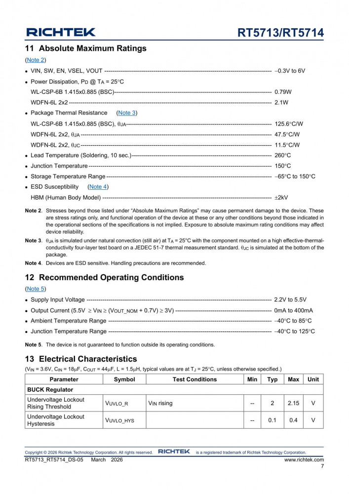 RT5713 RT5714 datasheet page 7