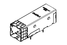 iPass+ HD Cage and Receptacle 1x2, 0.76µm, Lead-Free