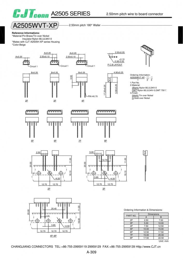 CJT A2505 series technical document page 4