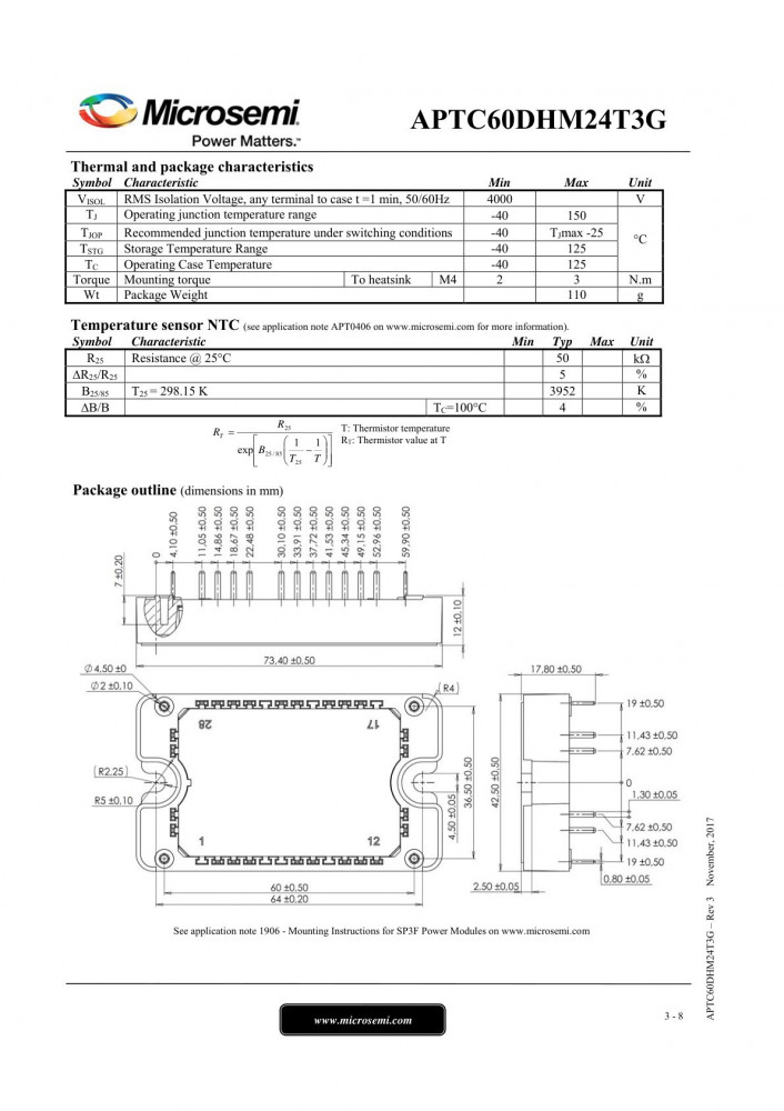 APTC60DHM24T3G datasheet page 3