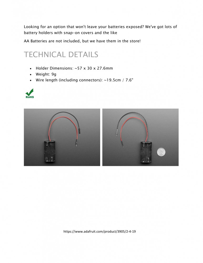 Adafruit 3905 technical document page 2
