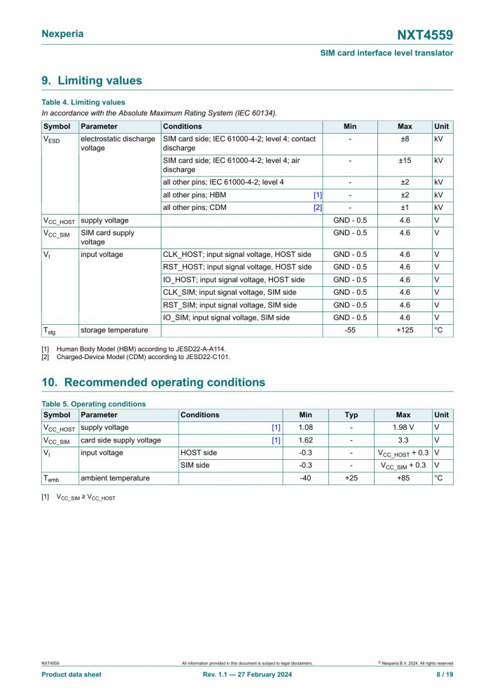NXT4559UPZ datasheet page 8