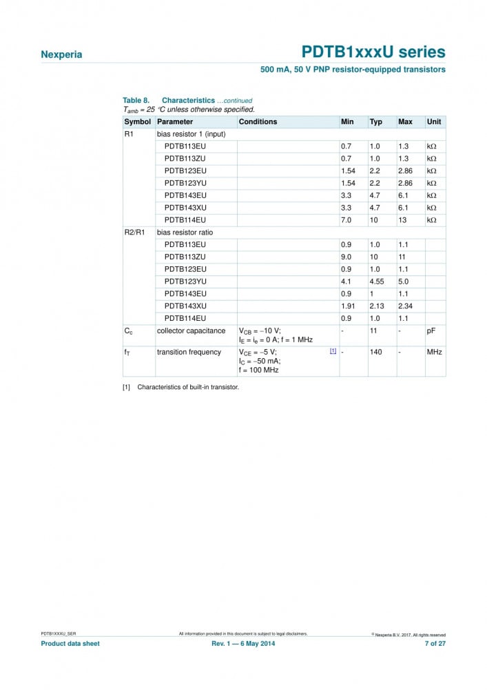 PDTB113EUX datasheet page 7