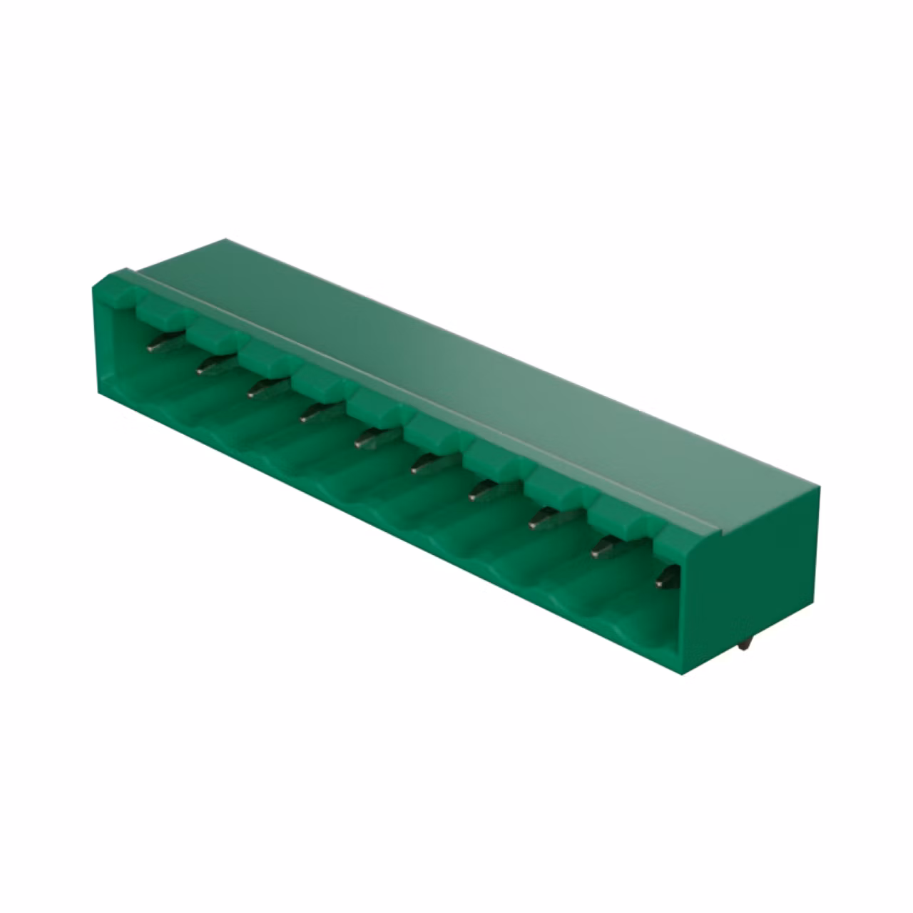 5.08mm Pitch Eurostyle Right-Angle PCB Header, Green Housing, 10 Circuits for sale