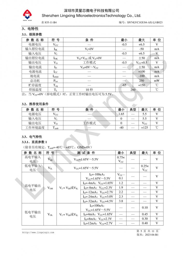 SN74LVC1GU04 datasheet page 5