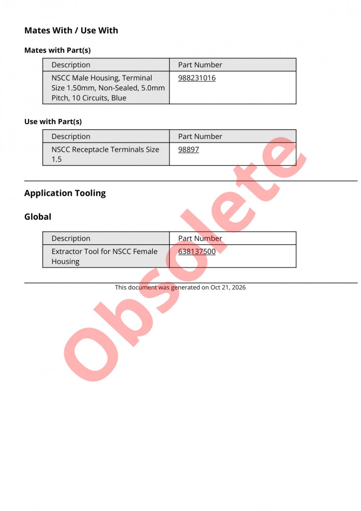 Technical document page 3 for Molex 988161016