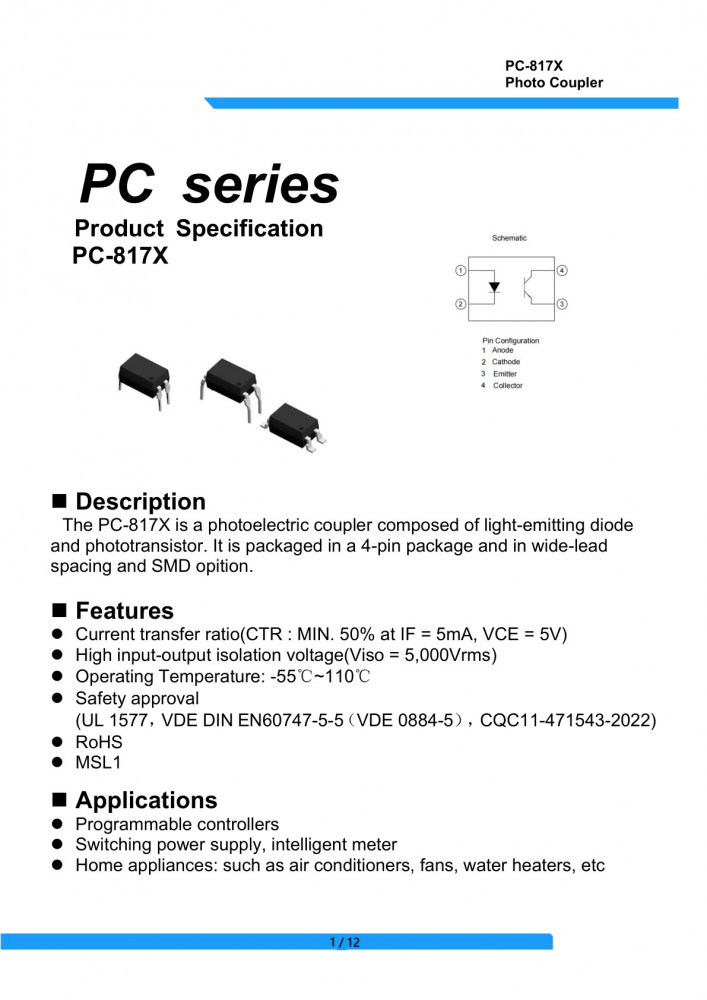 PC-817-C-F datasheet page 1