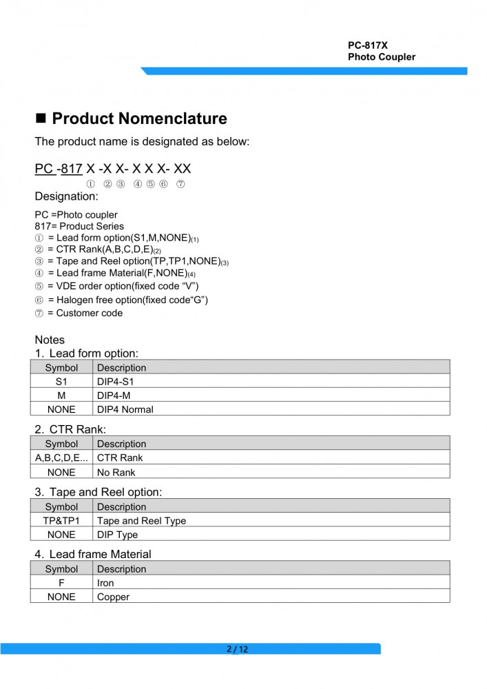 PC-817-C-F datasheet page 2