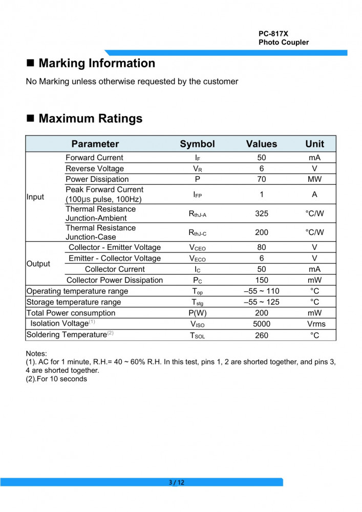 PC-817-C-F datasheet page 3