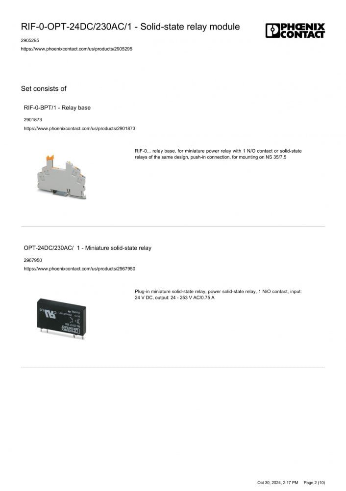 Phoenix Contact 2905295 document page 2