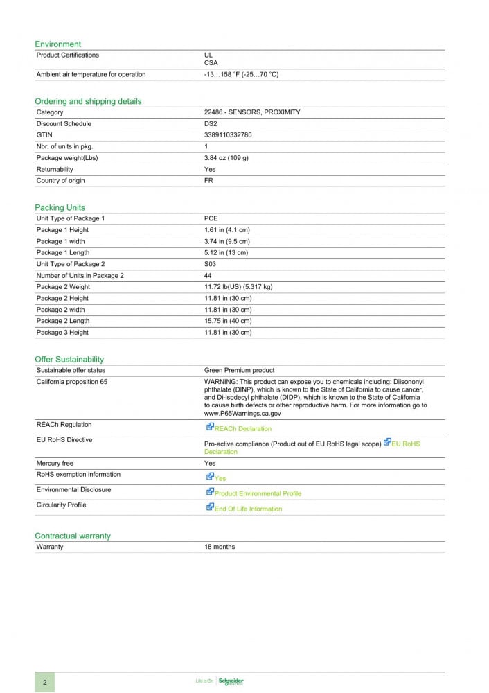 XS1M18AB120 technical document page 2