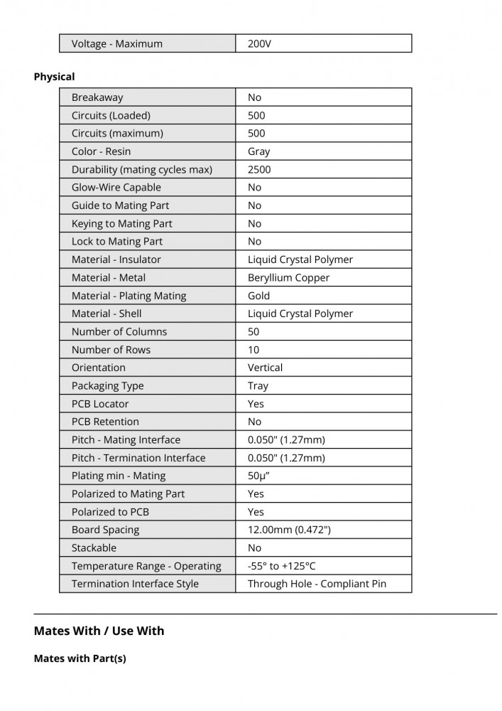 Product technical document preview, page 2