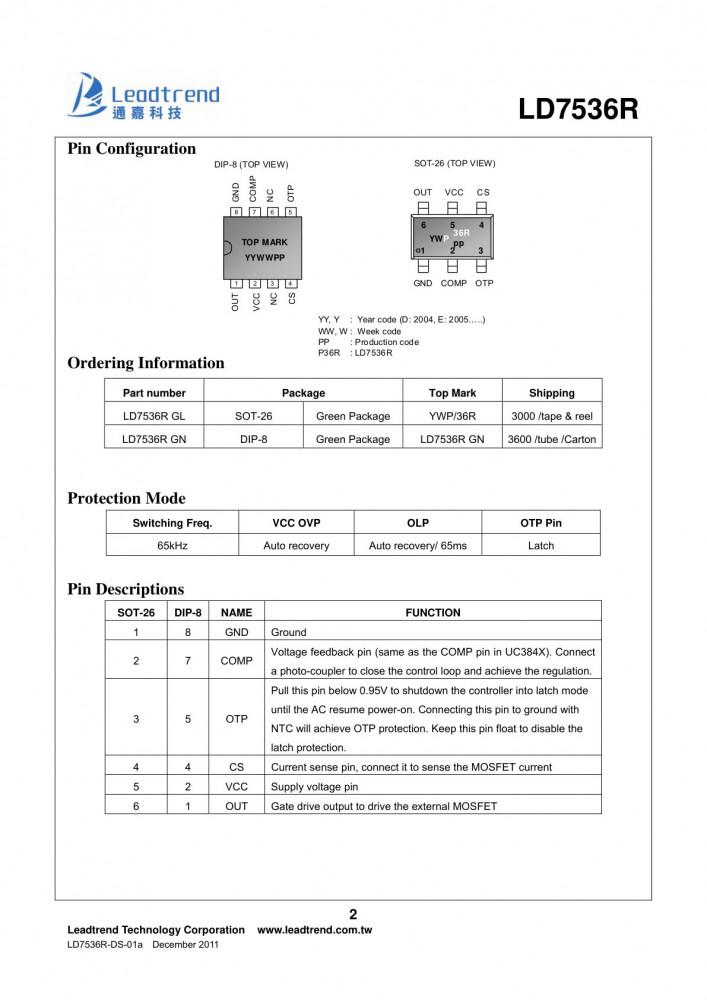 LD7536R datasheet page 2