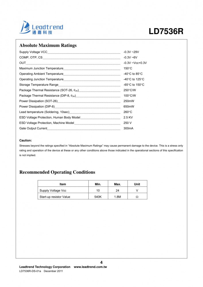 LD7536R datasheet page 4