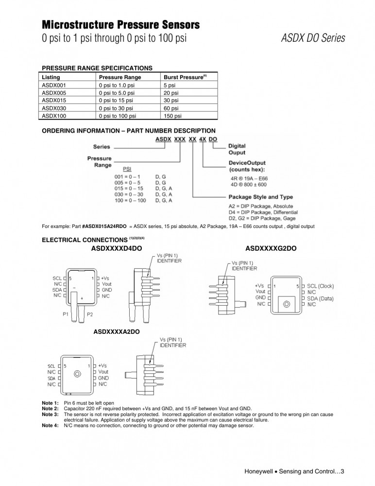 ASDX DO Series datasheet preview, page 3