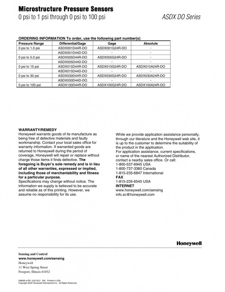 ASDX DO Series datasheet preview, page 6