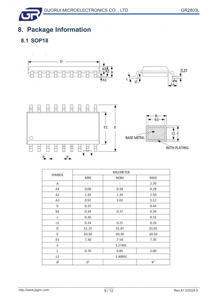 GR2803L datasheet page 9