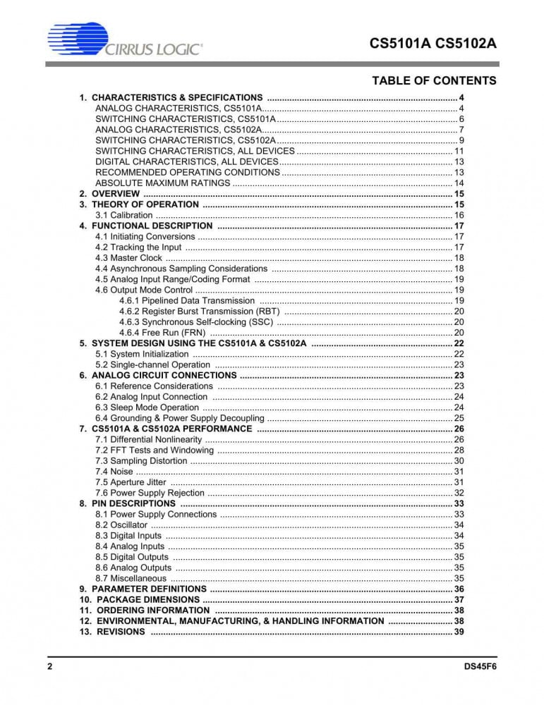 CS5102A datasheet page 2