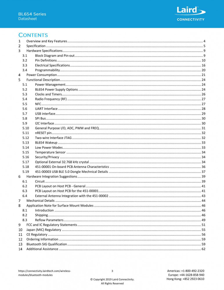 BL654 datasheet page 3