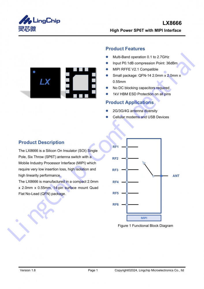 LX8666 technical document page 1