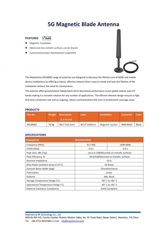 AECM002 datasheet page 1