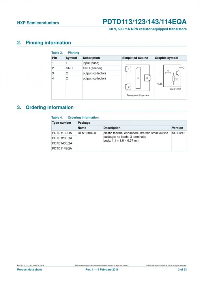 PDTD143EQAZ datasheet page 3