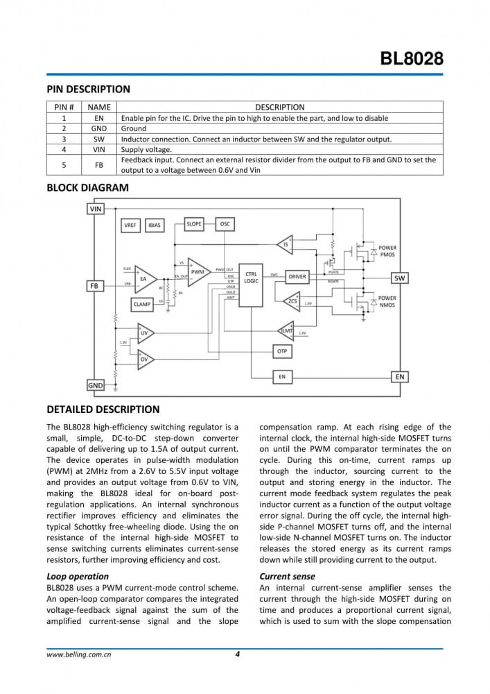 BL8028 datasheet page 4