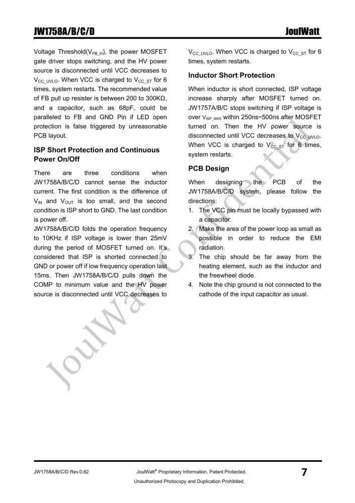 JW1758C datasheet page 7