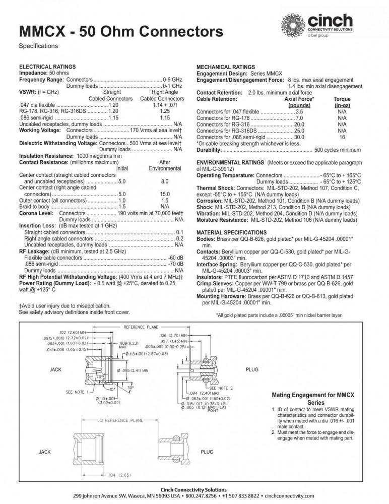 CINCH 135-3402-001 technical drawing page 2