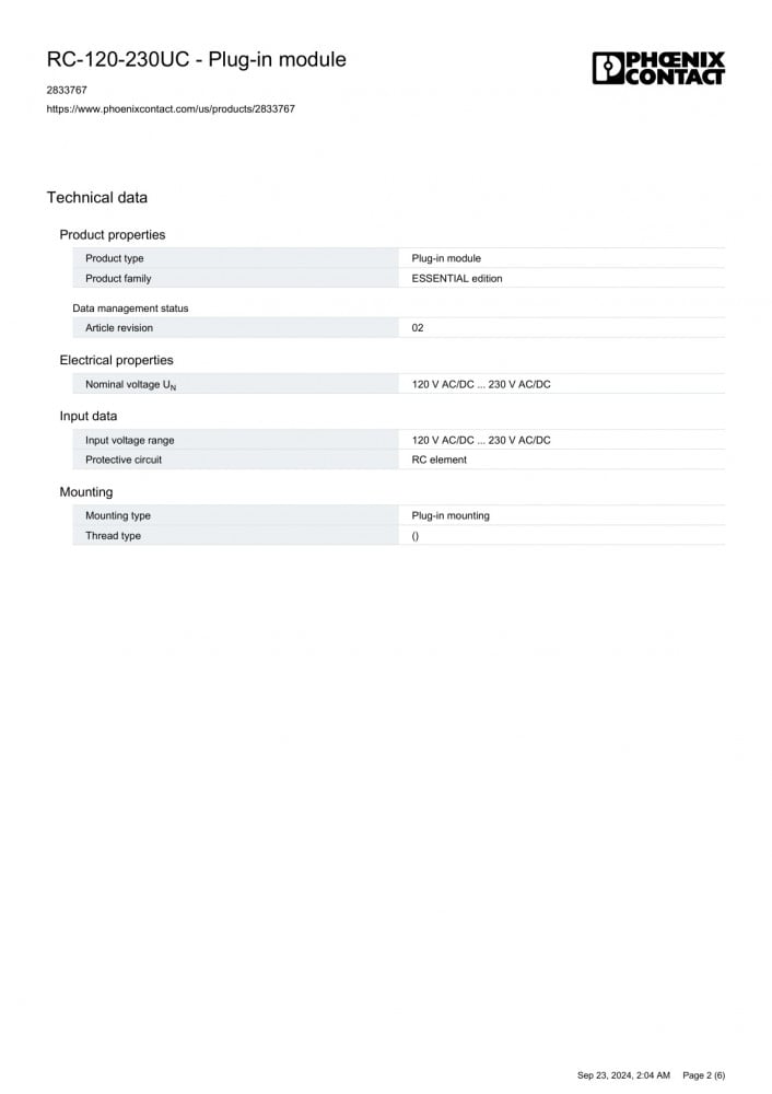 Phoenix Contact 2833767 document page 2