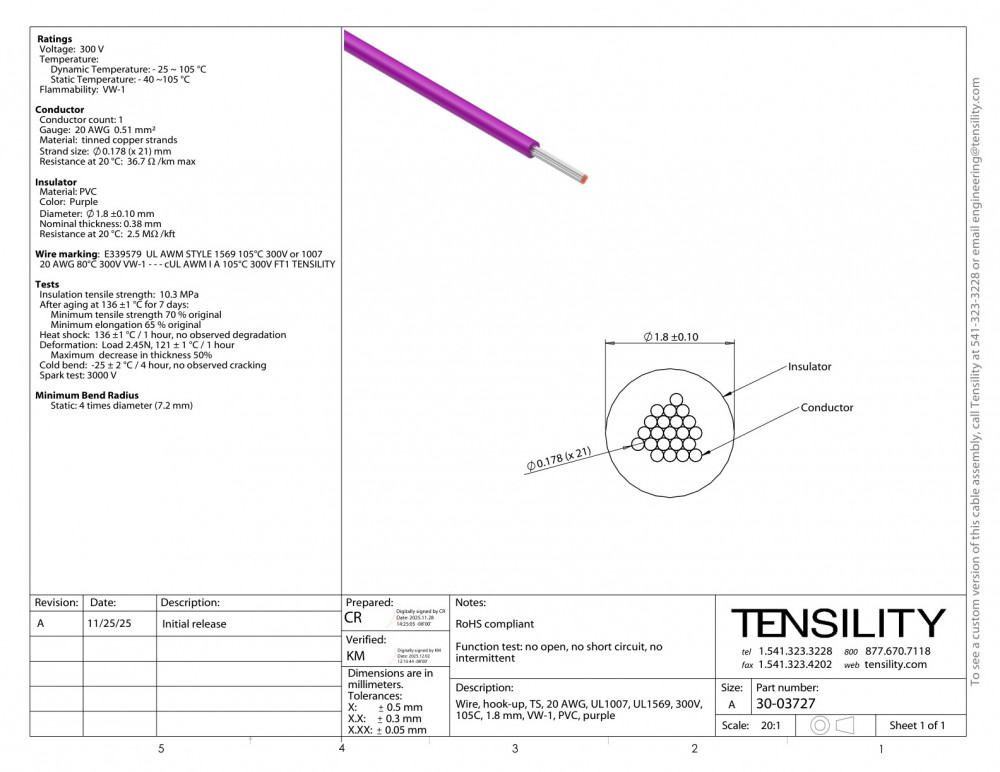 Tensility International 30-03727 product drawing