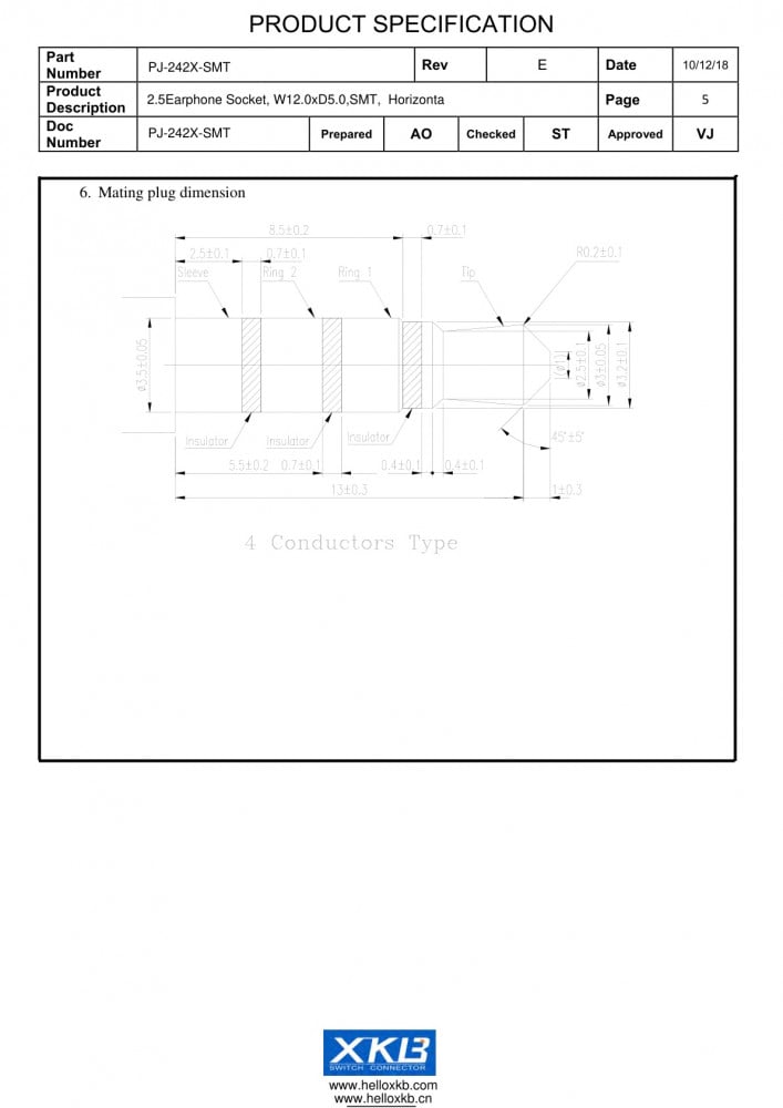 PJ-242D-SMT specification page 5