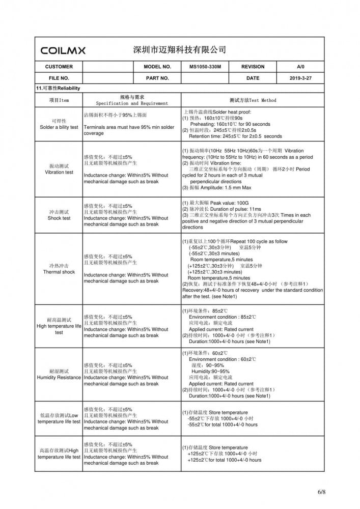 MS1050-330M approval specification page 6