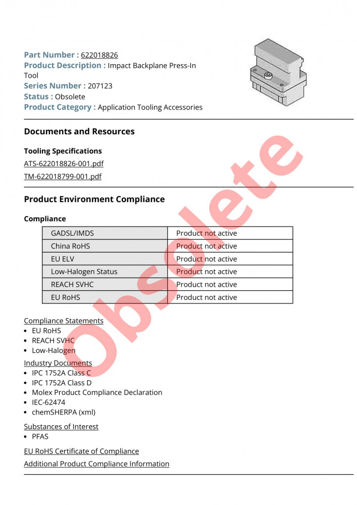 Tooling document preview, page 1