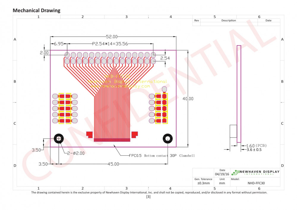 NHD-FFC30 technical document image