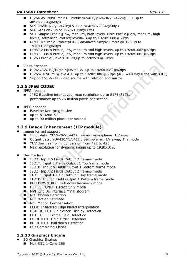 RK3568J datasheet page 10
