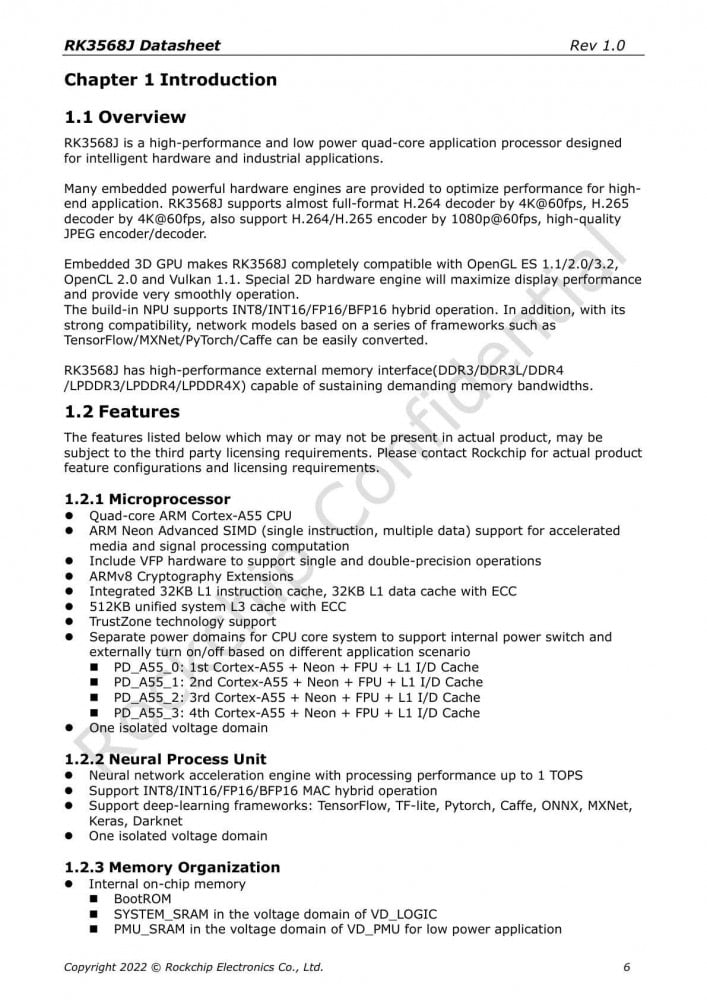 RK3568J datasheet page 6