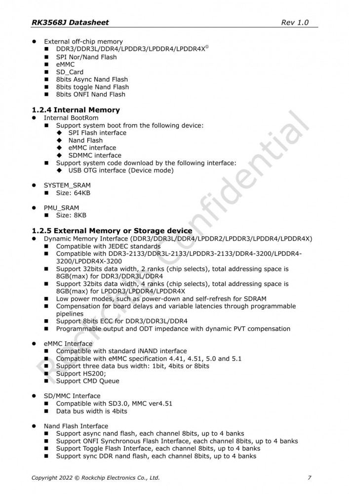 RK3568J datasheet page 7