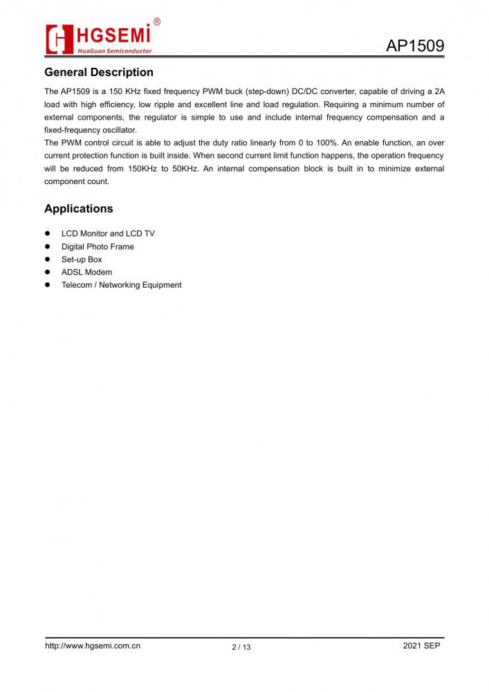 AP1509 datasheet page 2