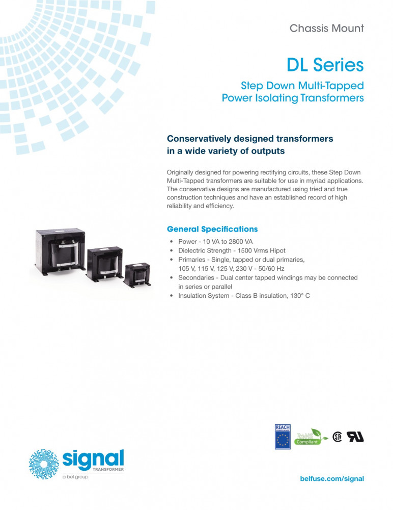 Bel Fuse DL Series datasheet page 1